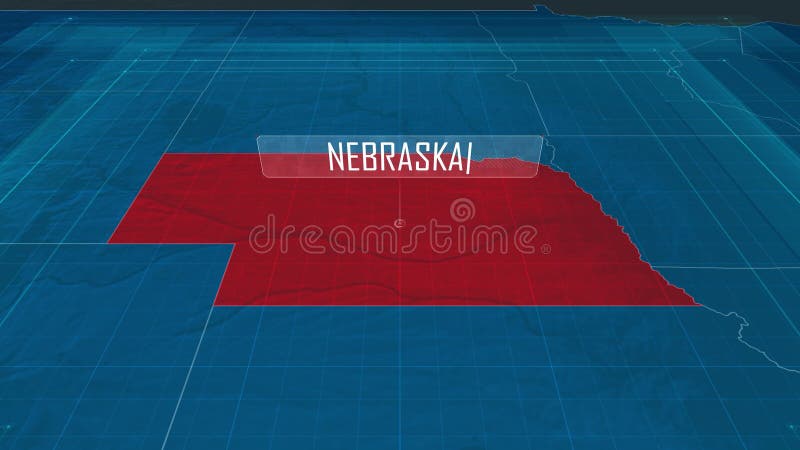 Zoom in To the Map of Nebraska State, with Text and Textless Stock ...