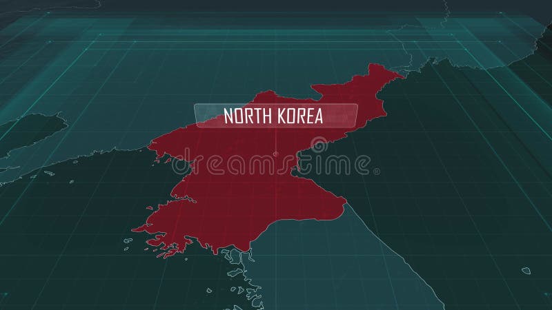 Zoom in To the Map of North Korea, with Text and Textless Stock Video ...