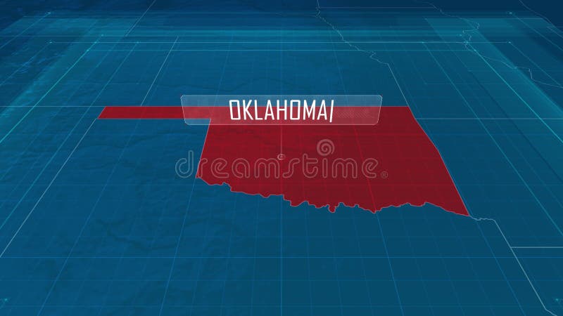 Zoom in To the Map of Oklahoma State, with Text and Textless Stock ...