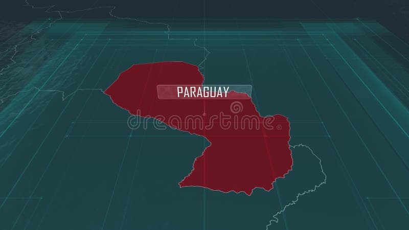 Zoom in To the Map of Paraguay, with Text and Textless Stock Footage ...