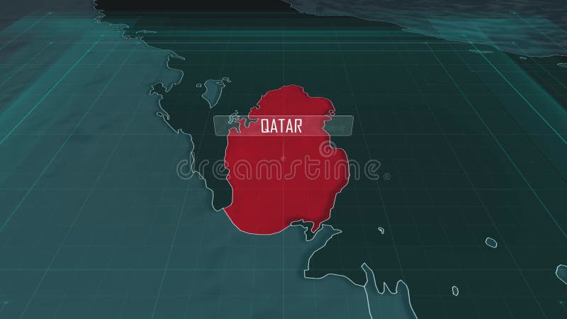 Zoom in To the Map of Qatar, with Text and Textless Stock Footage ...