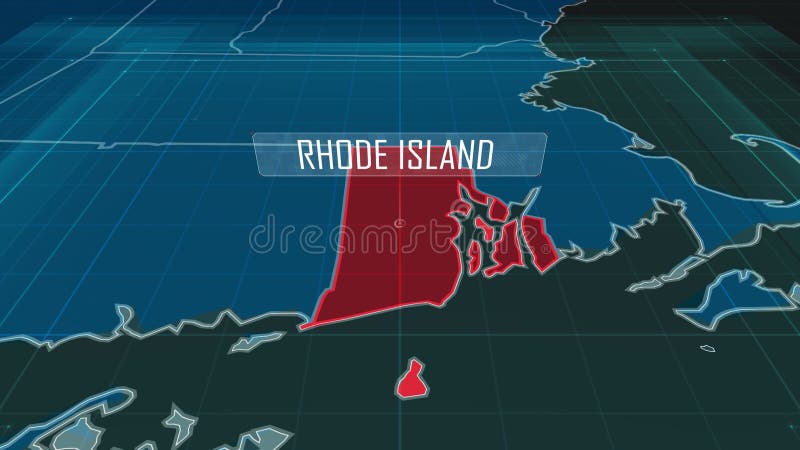 Zoom in To the Map of Rhode Island State, with Text and Textless Stock ...