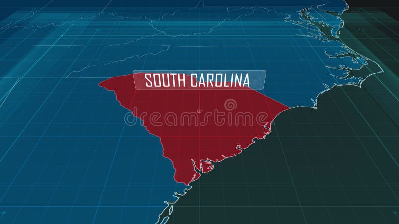 Zoom in To the Map of South Carolina State, with Text and Textless ...