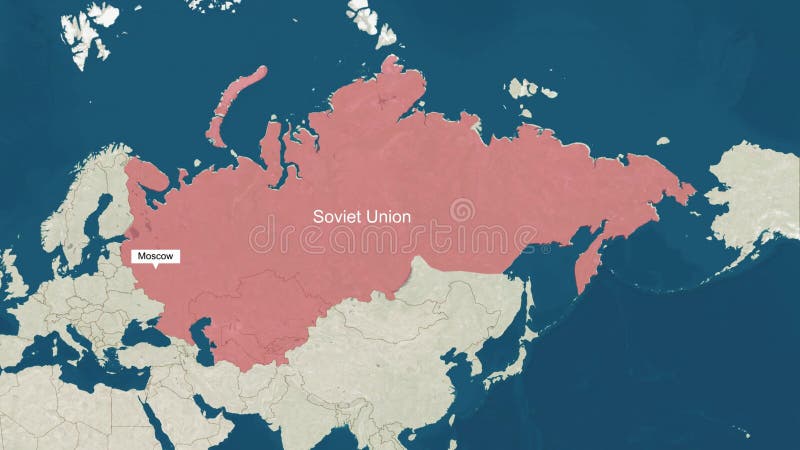 Zoom in To the Map of Soviet Union with Text, Textless, and with Flag ...