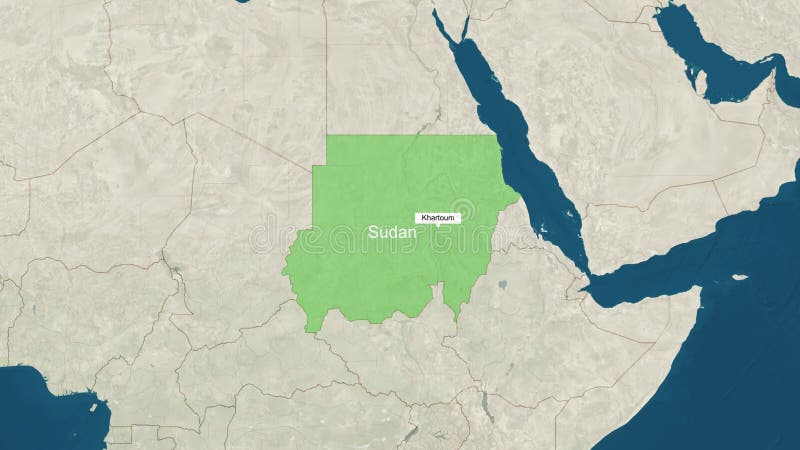 Zoom in To the Map of Sudan with Text, Textless, and with Flag Stock ...