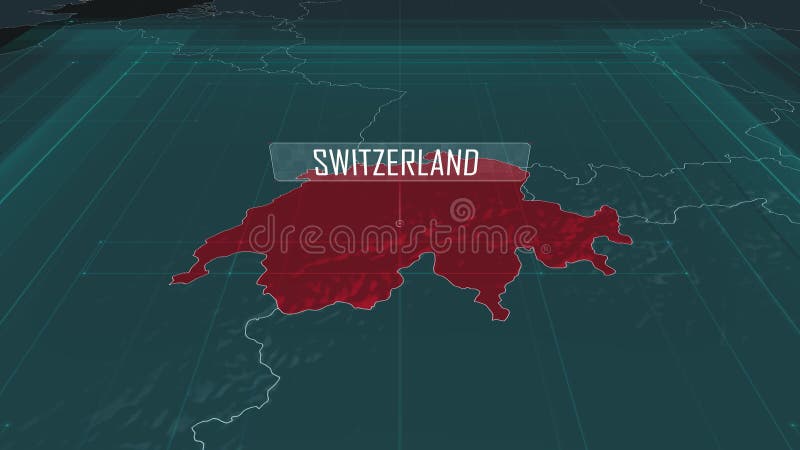 Zoom in To the Map of Switzerland, with Text and Textless Stock Footage ...