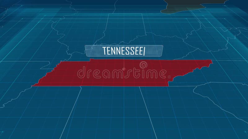 Zoom in To the Map of Tennessee State, with Text and Textless Stock ...