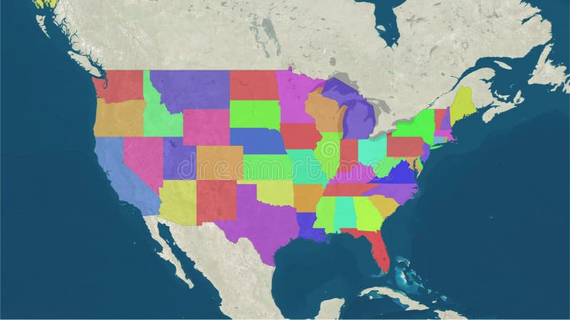 Zoom in To the Map of USA States Stock Footage - Video of earth, state ...