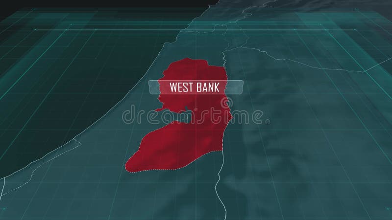 Zoom in To the Map of West Bank, with Text and Textless Stock Video ...