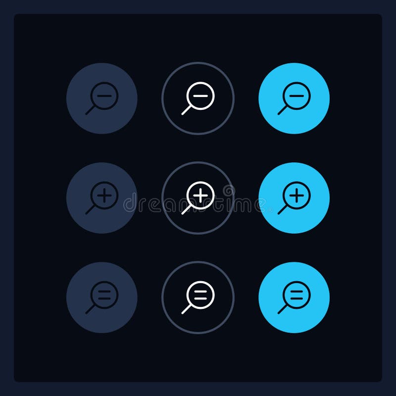 Zoom UI elements kit stock vector. Illustration of enlarge - 264324085