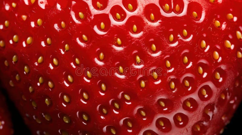 Zoom Up Shot of the Half Strawberry Stock Illustration - Illustration ...