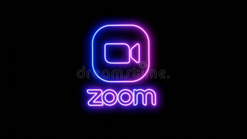 Zoom Video Call Logo in Neon Light Neon Sign and Neon Light Concept ...