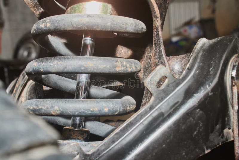 Zoom View Coil Spring of Shock Absorber and Upper Arm Ball Joint Stock ...