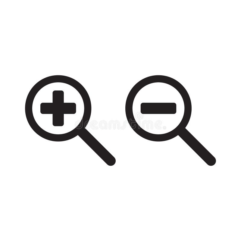 Zoom in and Zoom Out Magnifying Glass Icon Vector Stock Illustration ... Zoom in and Zoom Out Magnifying Glass Icon Vector Stock Illustration ...