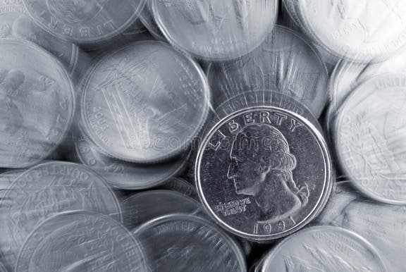 Zoomed Background of Quarters Stock Photo - Image of finances, liberty ...