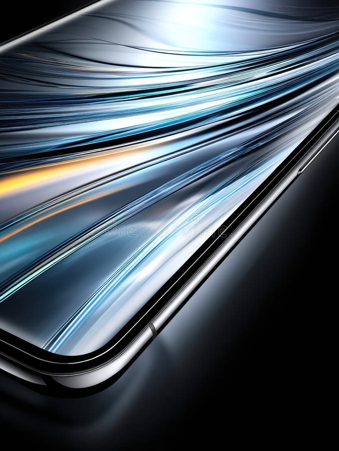 Zoomed Detail of a Sleek Screen Edge with Ambient Light Reflection ...