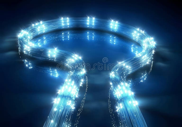 A Zoomed-in Image of Fiber Optics and a Computer Circuit Board. Stock ...