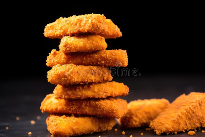 Zoomed in Image of Nuggets Stacked in a Pyramid Stock Illustration ...