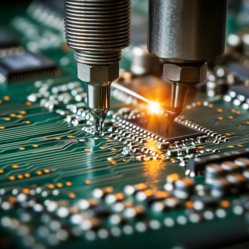 A Zoomed-in Image of a Precision Instrument Working on a Microprocessor ...