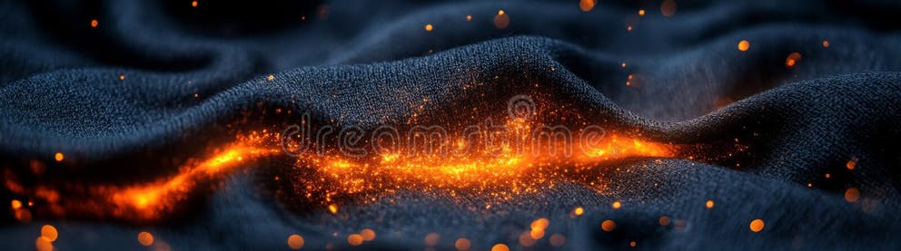 A Zoomed-in Image of a Textured Surface with Luminous Orange Accents ...