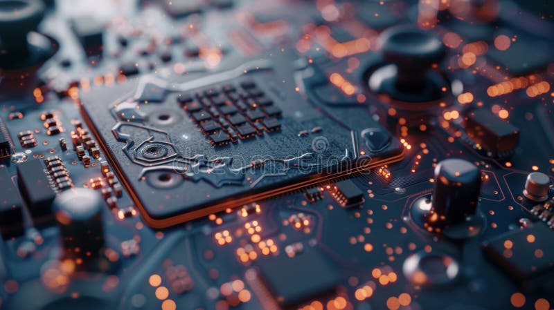 Zoomed in on the Microchip Inside a Controller Highlighting the ...