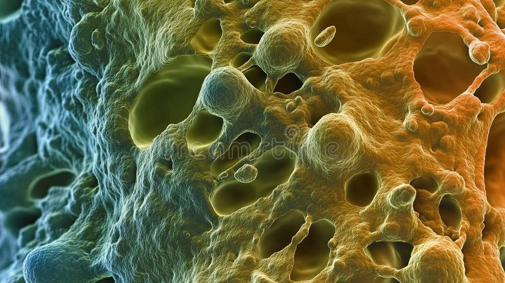 A Zoomed-in Microscopic Image of HMPV Particles Adhering To a Host ...