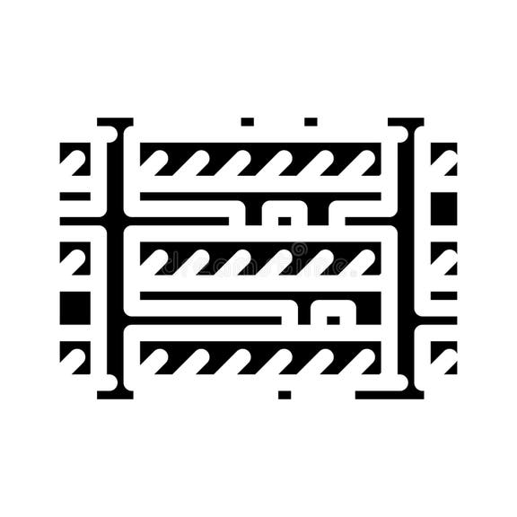 Zoomed Pcb Layers Stack Glyph Icon Vector Illustration Stock ...