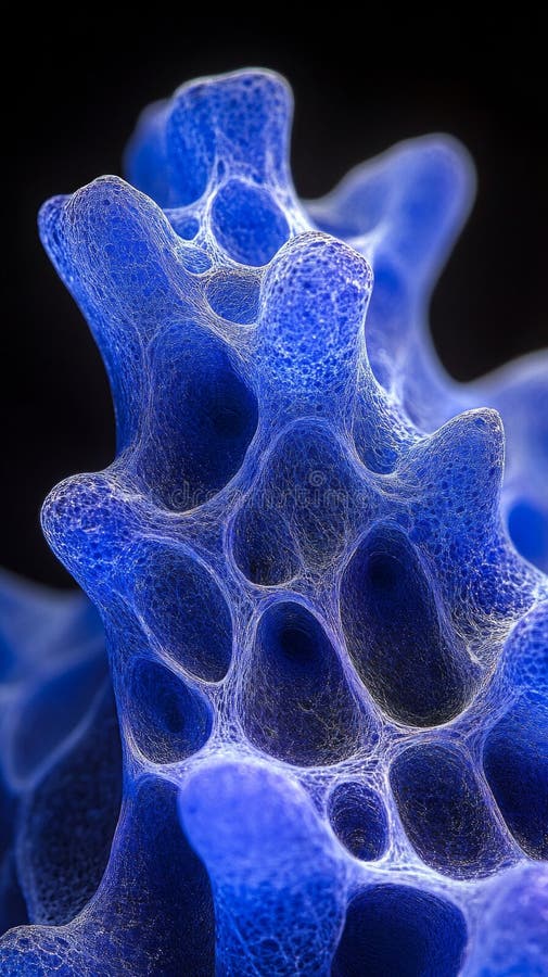 A Zoomed-in Perspective of a Blue Molecular Structure, Revealing Its ...