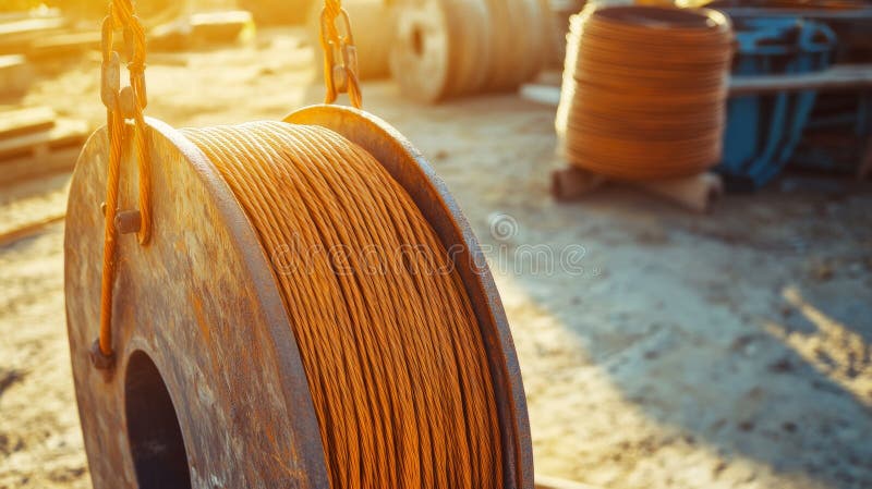 A Zoomed-in Perspective of a Rusty Metal Cable Spool, Emphasizing the ...