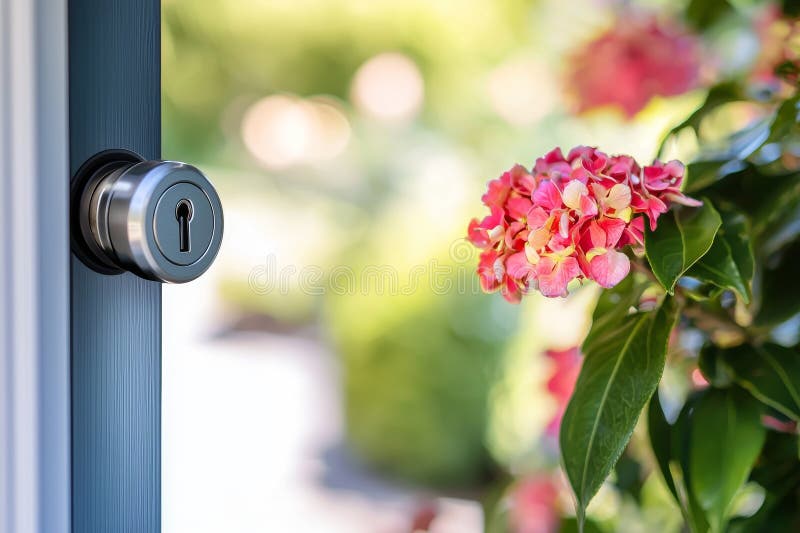 A Zoomed-in Photo of a Door Handle on a Glass Door, Perfect for Use in ...