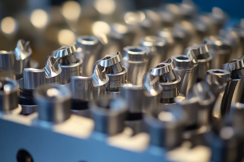The Zoomed-in Shot of Parts Produced by a Progressive Die Stock Image ...
