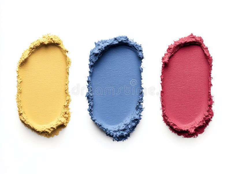 A Zoomed-in Shot of Three Varying Paint Shades on a White Surface Stock ...