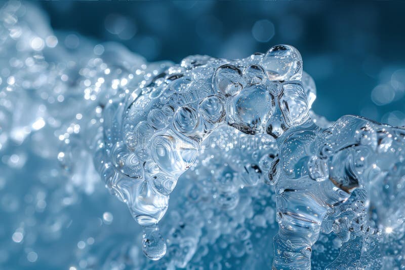 Zoomed-in View of Abstract Geometric Ice Patterns with Sharp Edges and ...