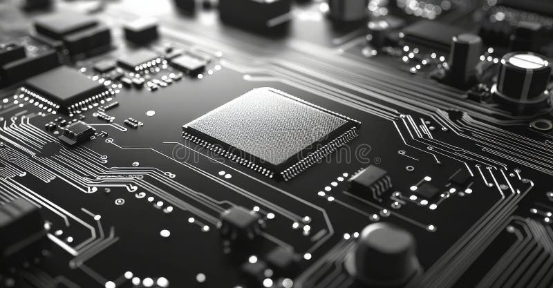 A Zoomed-in View of a Cutting-edge Circuit Board, Displaying the ...