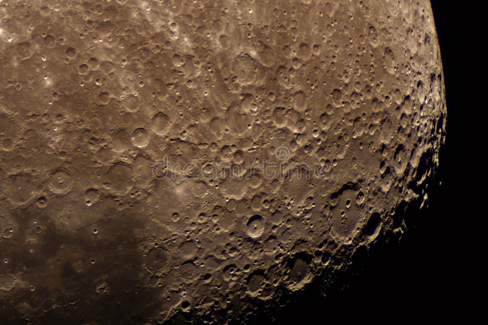 View of Lunar Terrain Displaying Countless Impact Craters Stock Image ...