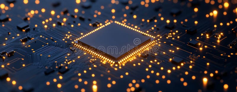 A Zoomed-in View of a Modern Electronic Circuit Board, Emphasizing Its ...