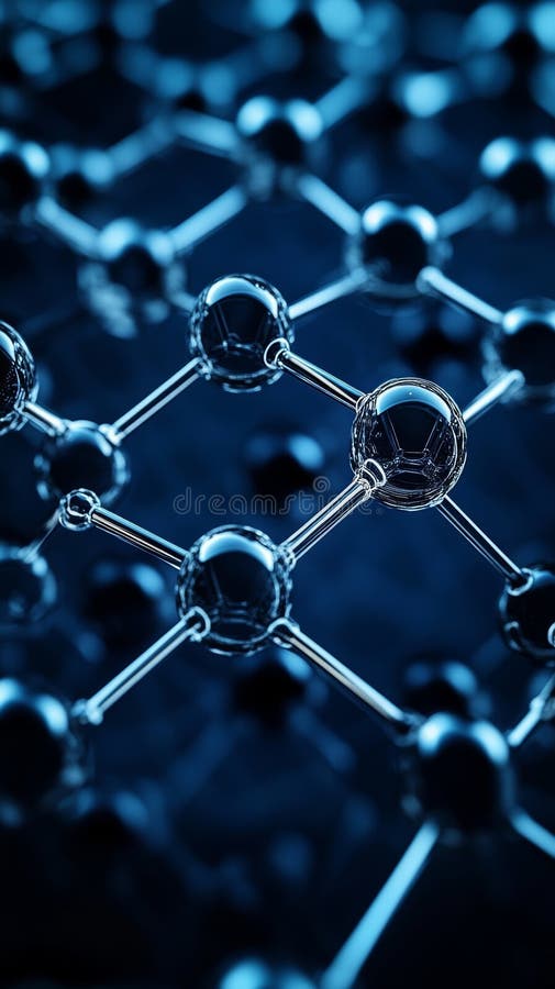 A Zoomed-in View of a Molecular Structure, Displaying Connected Atoms ...