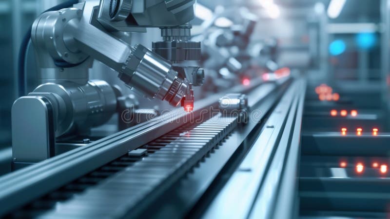 A Zoomedin Image of a Microfactory Machine Outfitted with Advanced AI ...