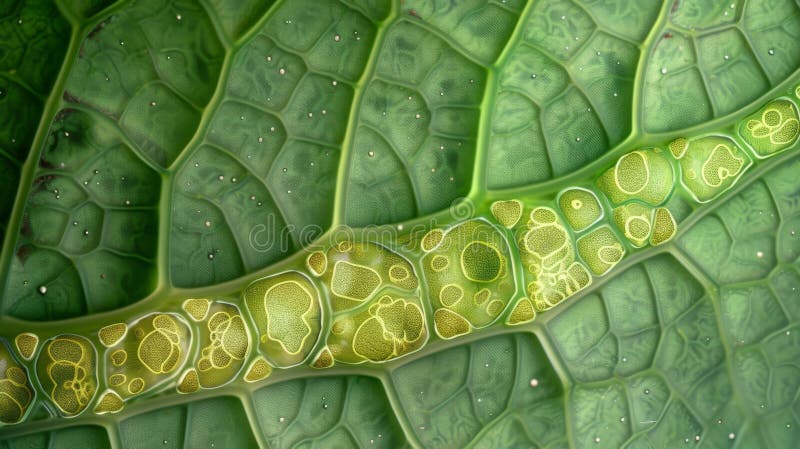 Zoomedin Image of the Underside of a Leaf Revealing the Intricate ...