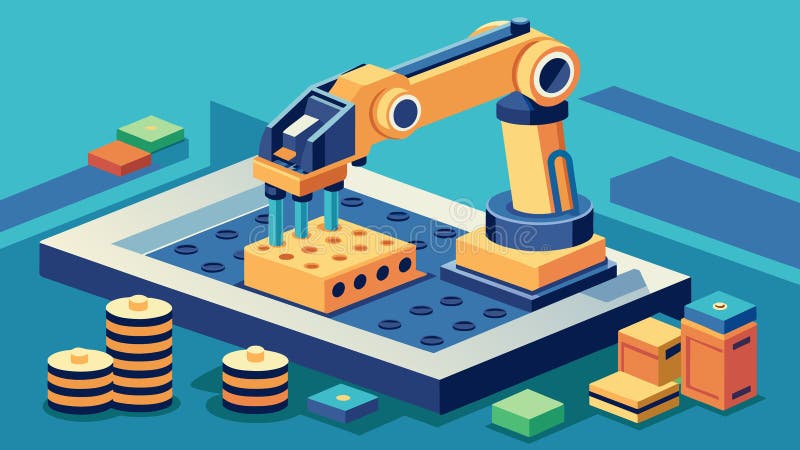 A Zoomedin Shot of an Automated Robotic Arm Embling Tiny Components ...