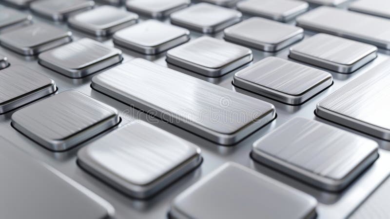A Zoomedin Shot of a Brushed Aluminum Wireless Keyboard Showcasing Its ...