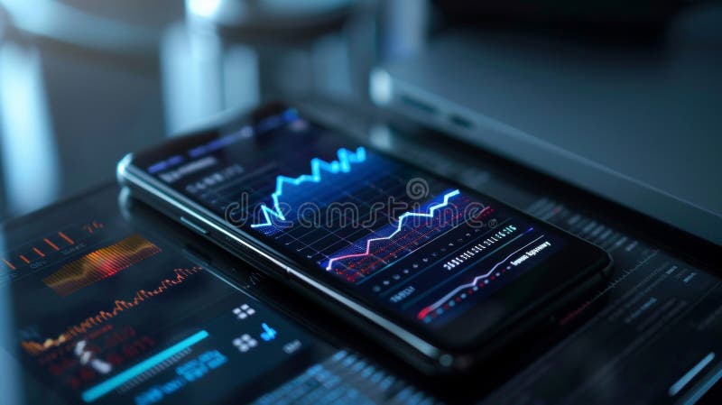 A Zoomedin Shot of a Smartphone Screen Displaying a Graph Showcasing ...