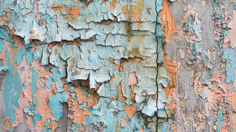 A Zoomedin Shot of a Weathered Surface with Peeling Paint Creating an ...