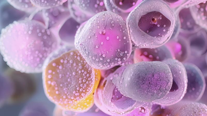 A Zoomedin View of a Group of Thyroid Cells Capturing Their Distinct ...