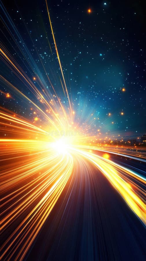 Zooming Light Trails and Stars through Space with Futuristic Concept ...