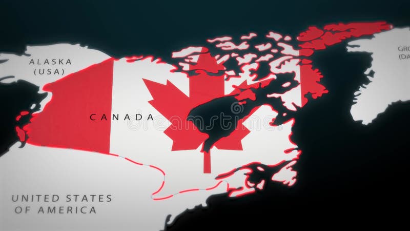 Canada Map 3D animated stock video. Video of nation - 324856097