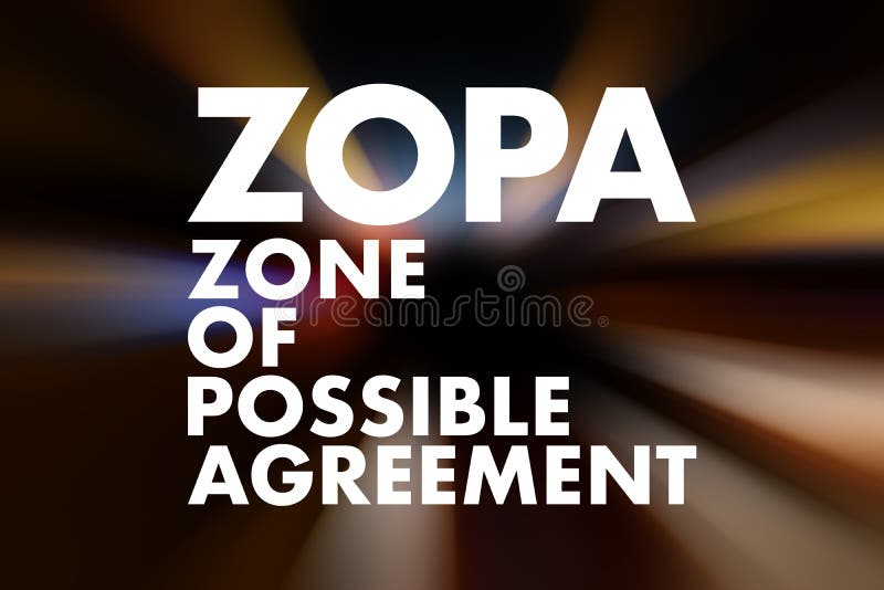 Zopa Zone of Possible Agreement Concept with Big Word or Text and Team ...