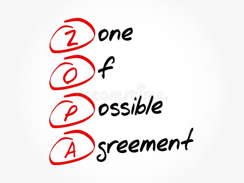 Zopa Zone of Possible Agreement Concept with Big Word or Text and Team ...