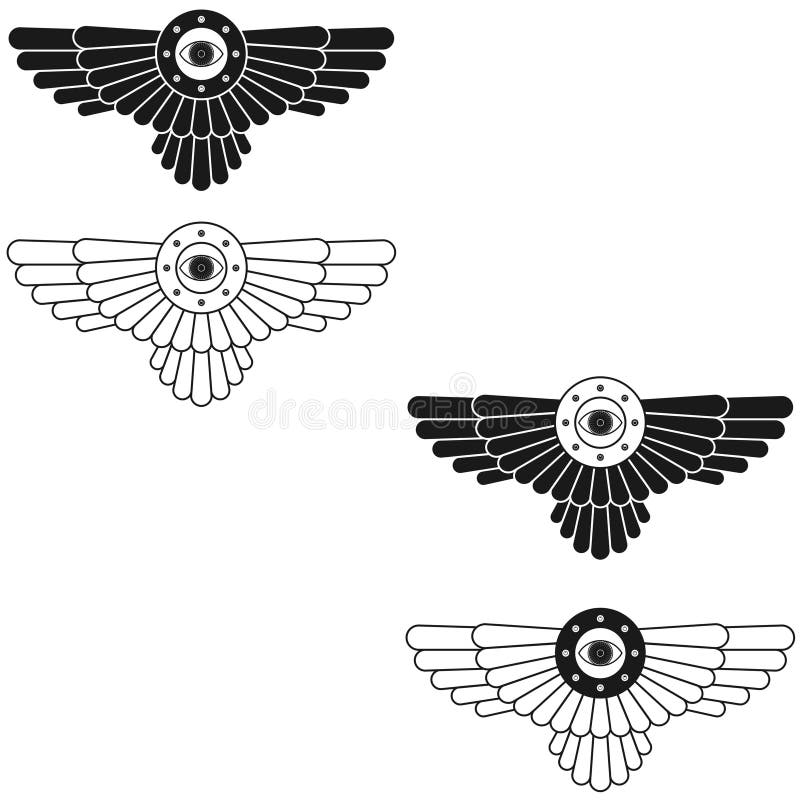 Zoroastrian Winged Disc Vector Design Stock Vector - Illustration of ...