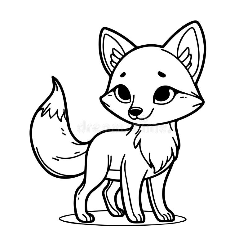Vector Hand Drawn Fox Outline Illustration Stock Vector - Illustration ...